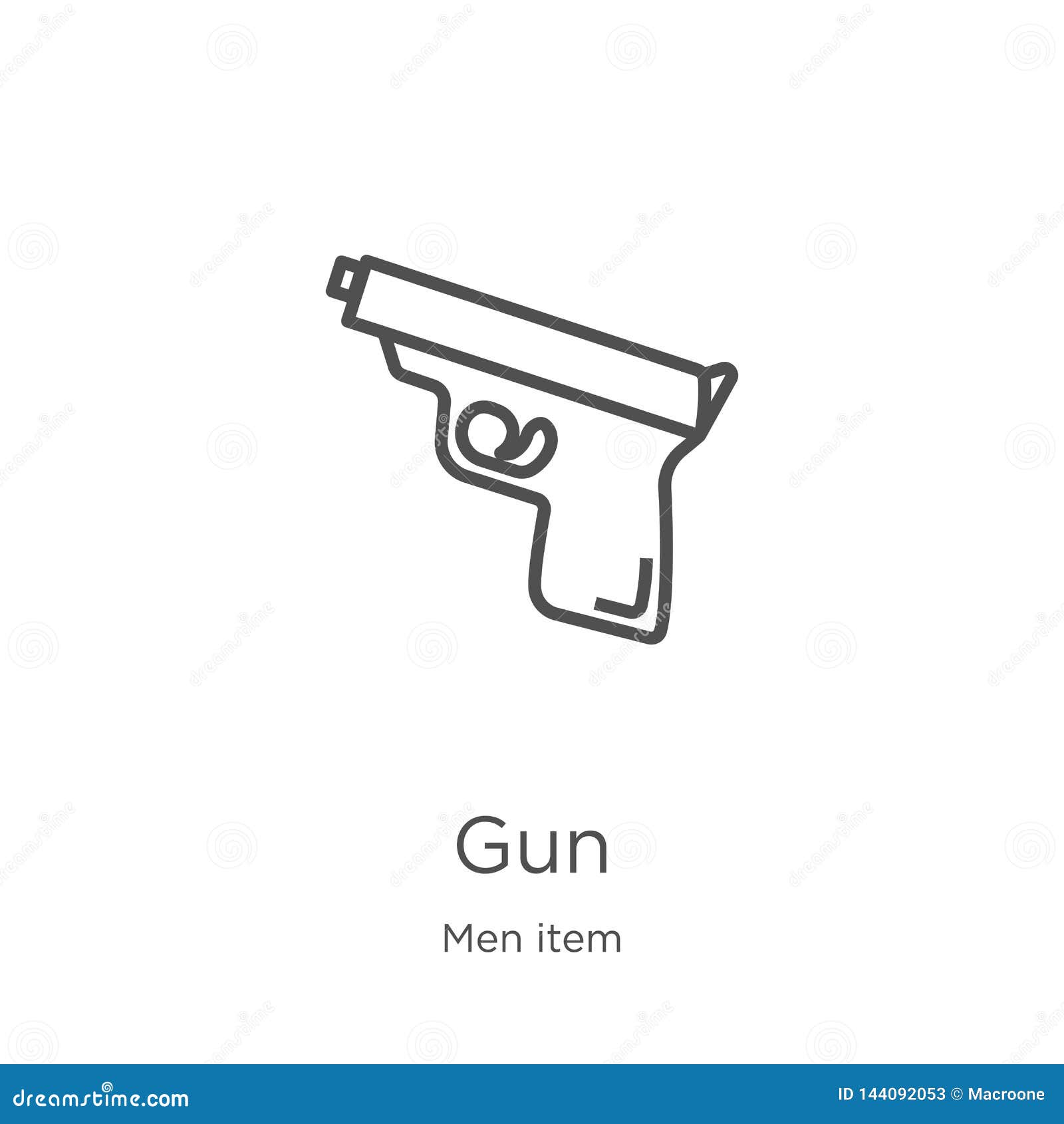 Gun Icon Vector from Men Item Collection. Thin Line Gun Outline Icon ...