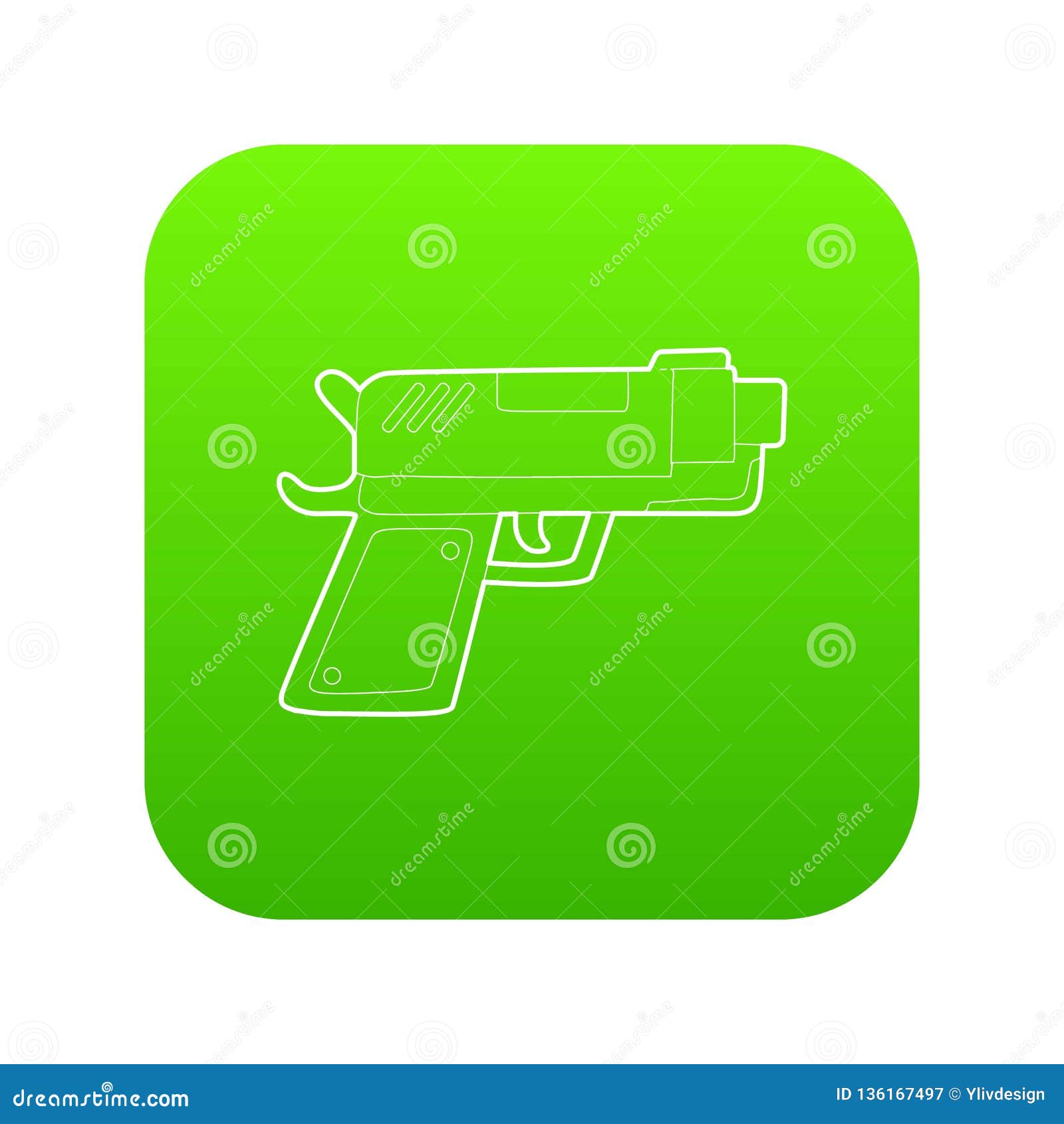 Gun icon green vector stock vector. Illustration of kill - 136167497