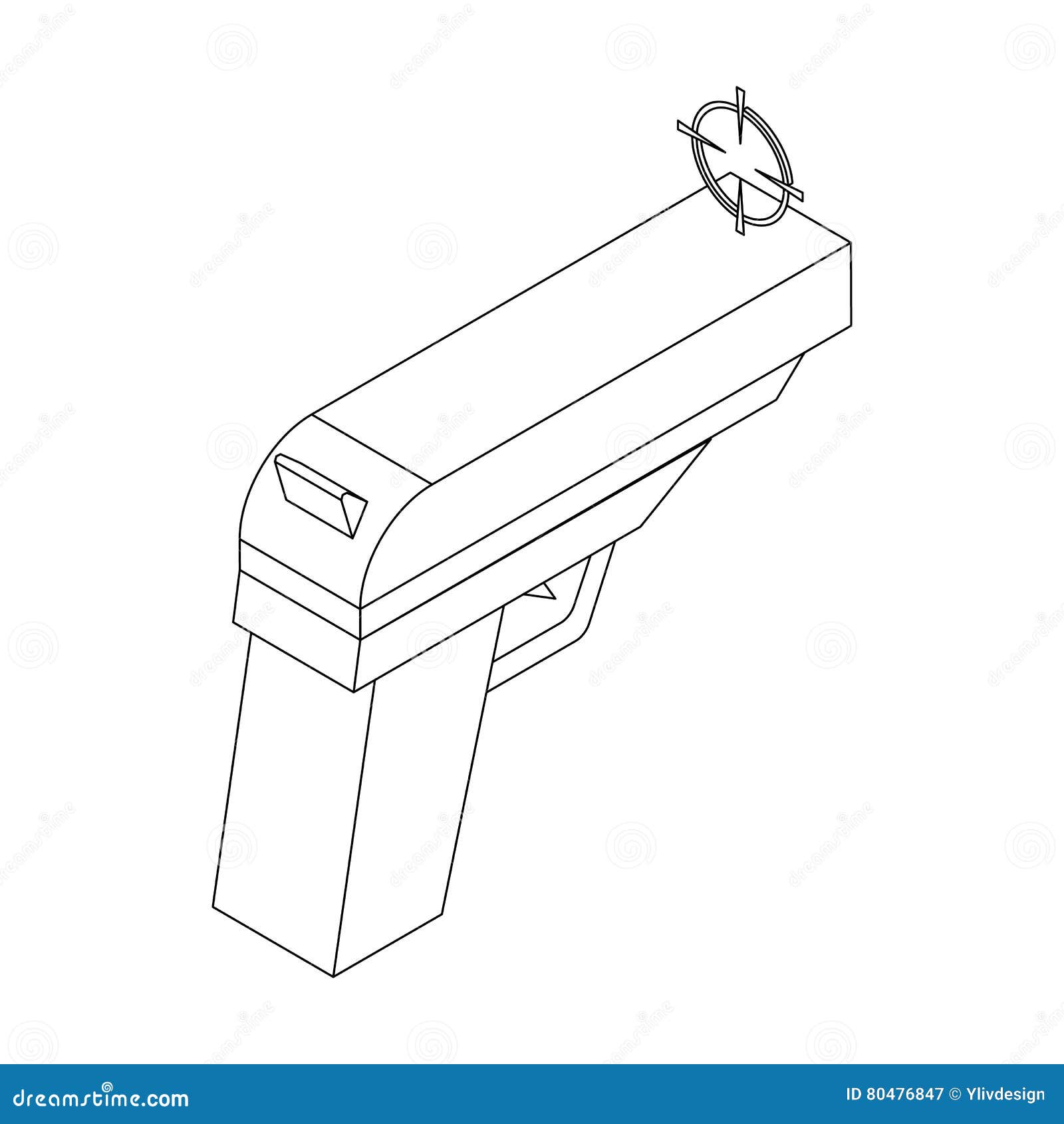 Gun Icon in Isometric 3d Style Stock Vector - Illustration of murder ...