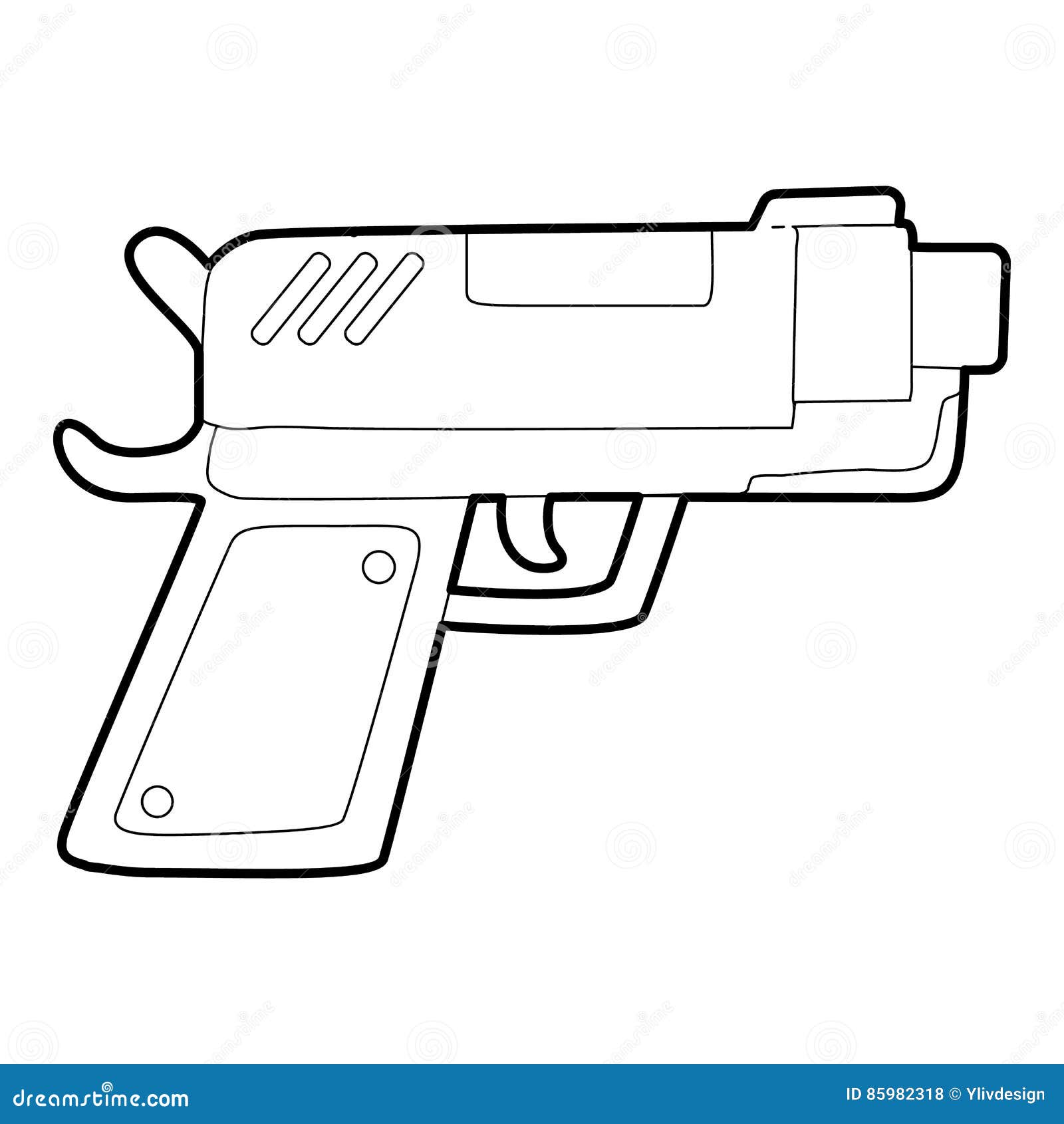 Gun icon, outline style stock vector. Illustration of shoot - 85982318