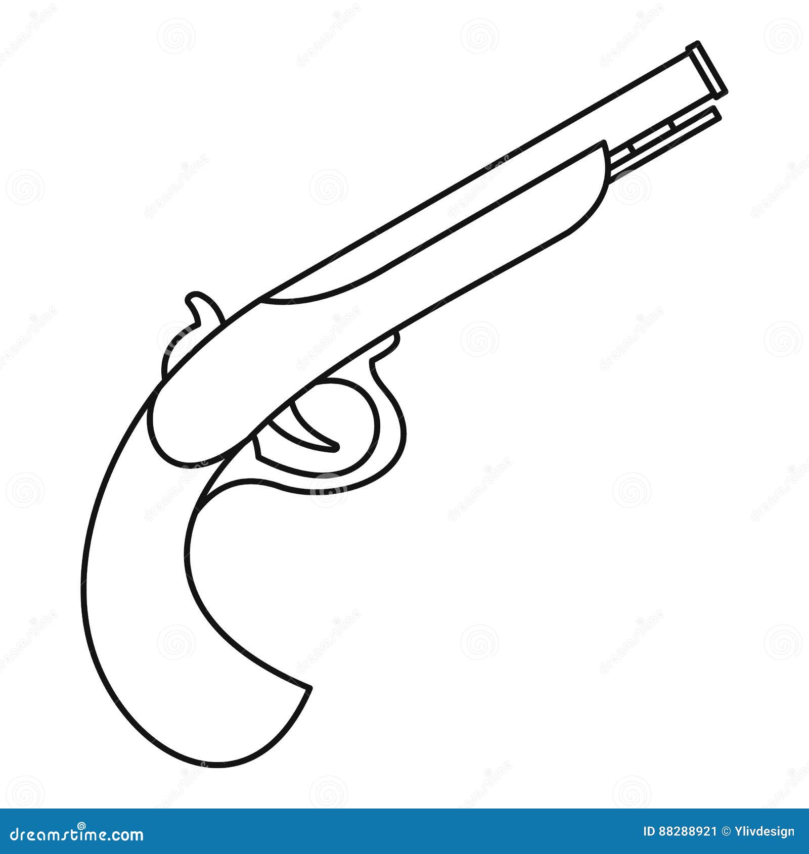 Gun icon, outline style stock vector. Illustration of violence - 88288921