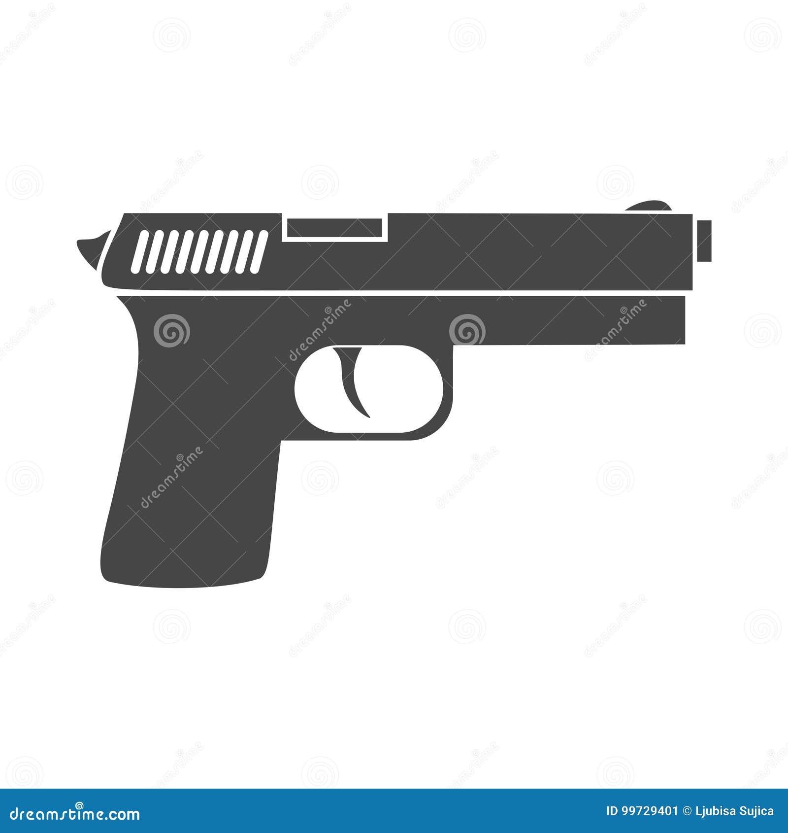 Gun icon stock vector. Illustration of military, handgun - 99729401