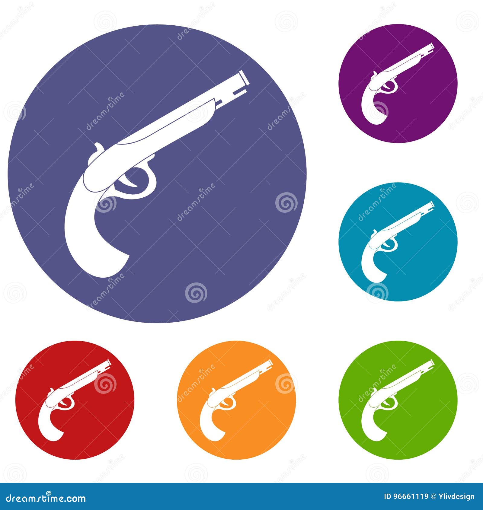 Gun icons set stock vector. Illustration of symbol, killer - 96661119