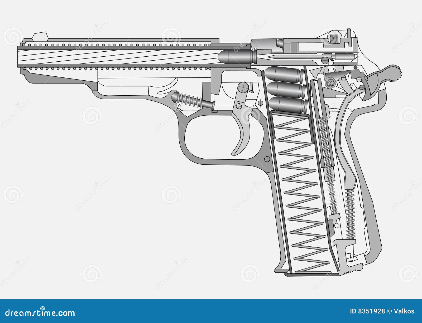 Gun illustration stock vector. Image of bullet, design - 8351928