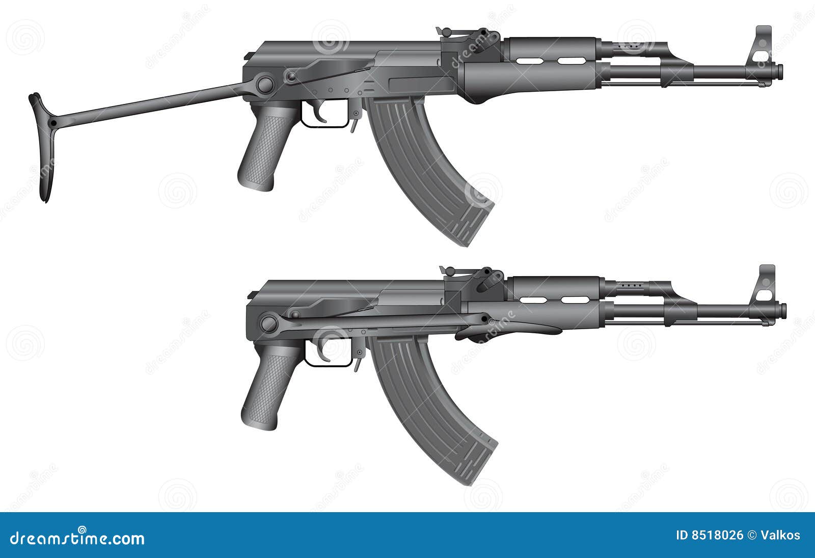 Gun illustration stock vector. Illustration of ammo, military - 8518026