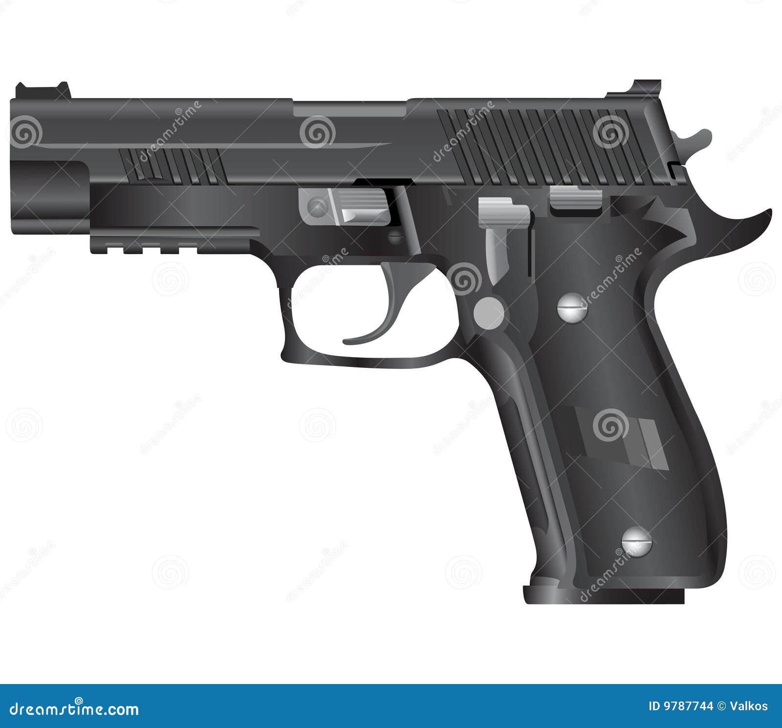 Gun illustration(vector) stock vector. Illustration of protection - 9787744
