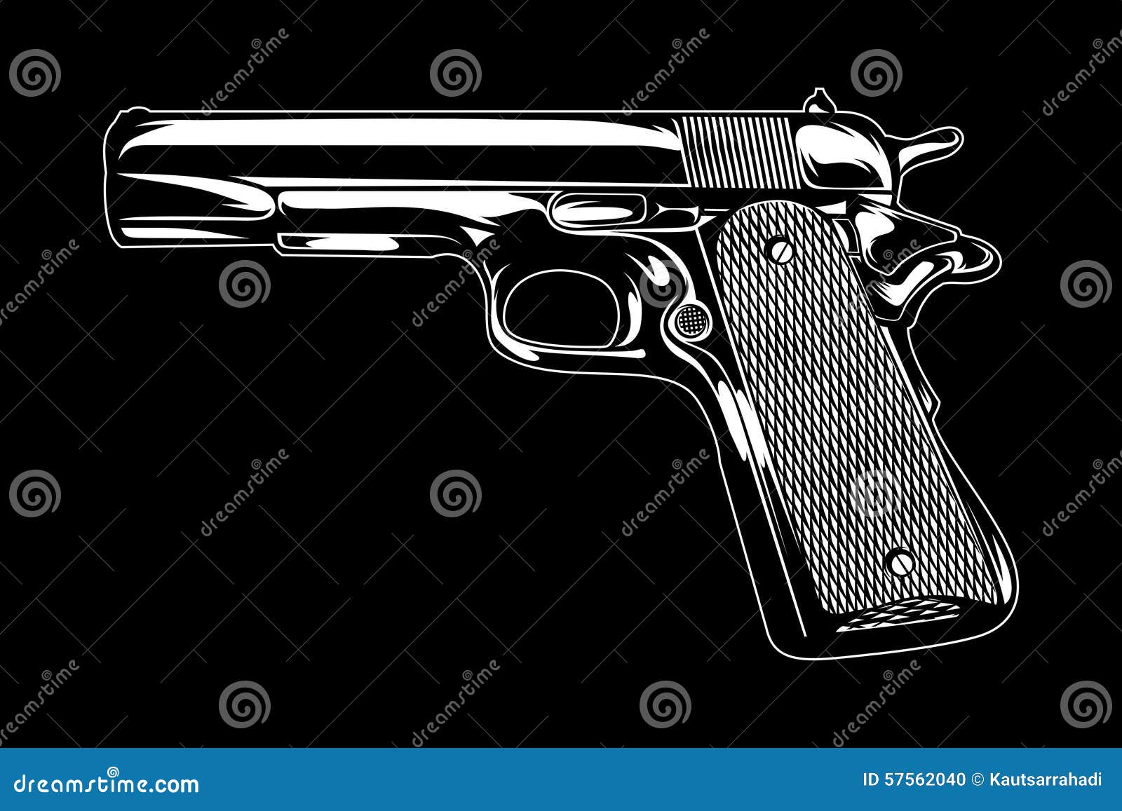 Gun Illustration. stock vector. Illustration of criminal - 57562040