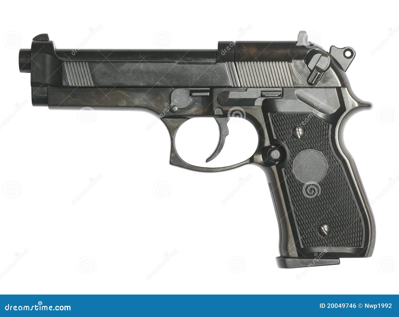 Gun isolated on white stock photo. Image of path, pistol - 20049746