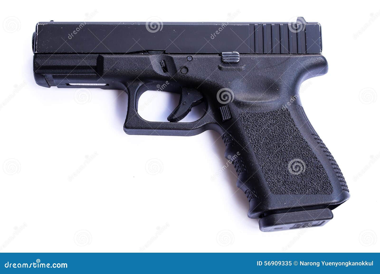 Gun Isolated on White Background Stock Image - Image of revolver ...