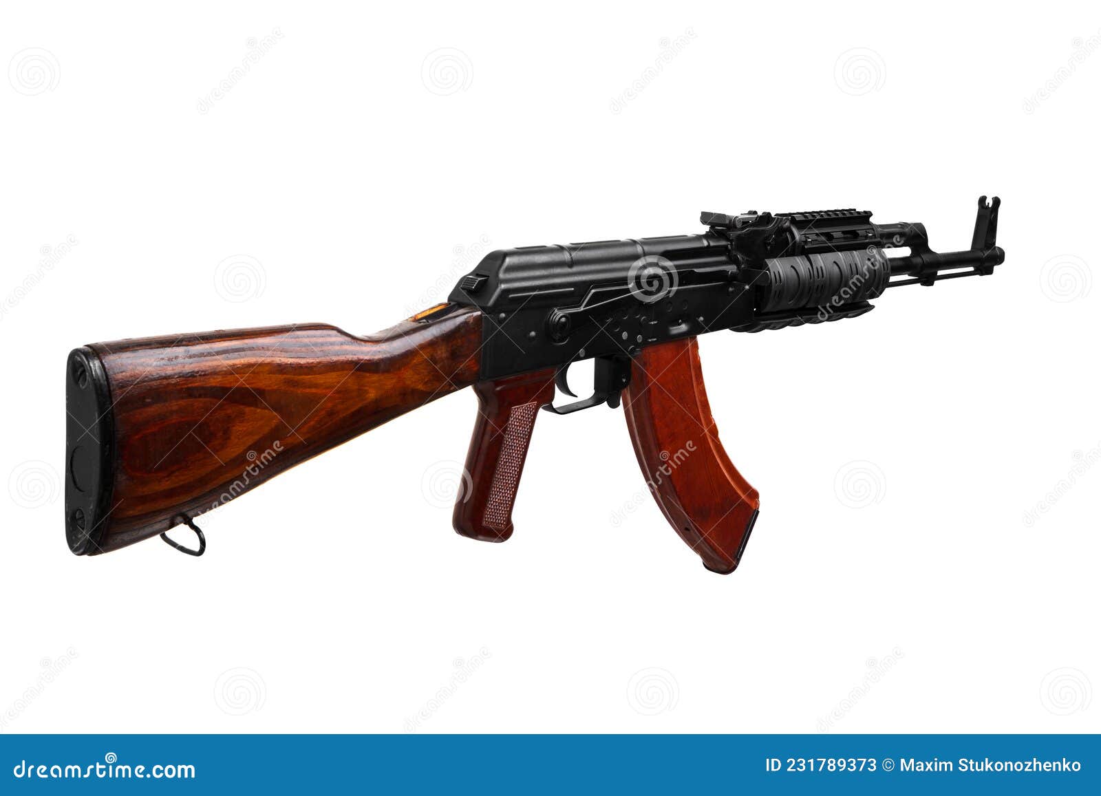 Gun Isolated on White Background Stock Image - Image of crime, bullet ...