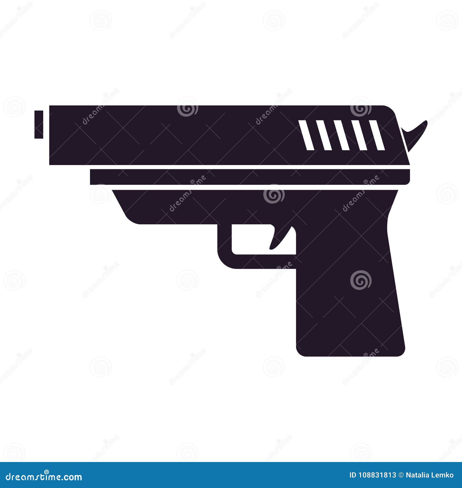 Gun black icon stock vector. Illustration of isolated - 108831813