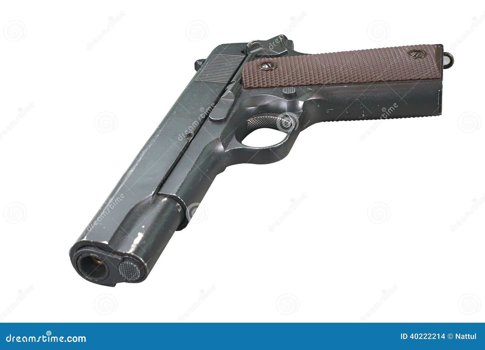 Gun isolated on white stock photo. Image of steel, shot - 40222214