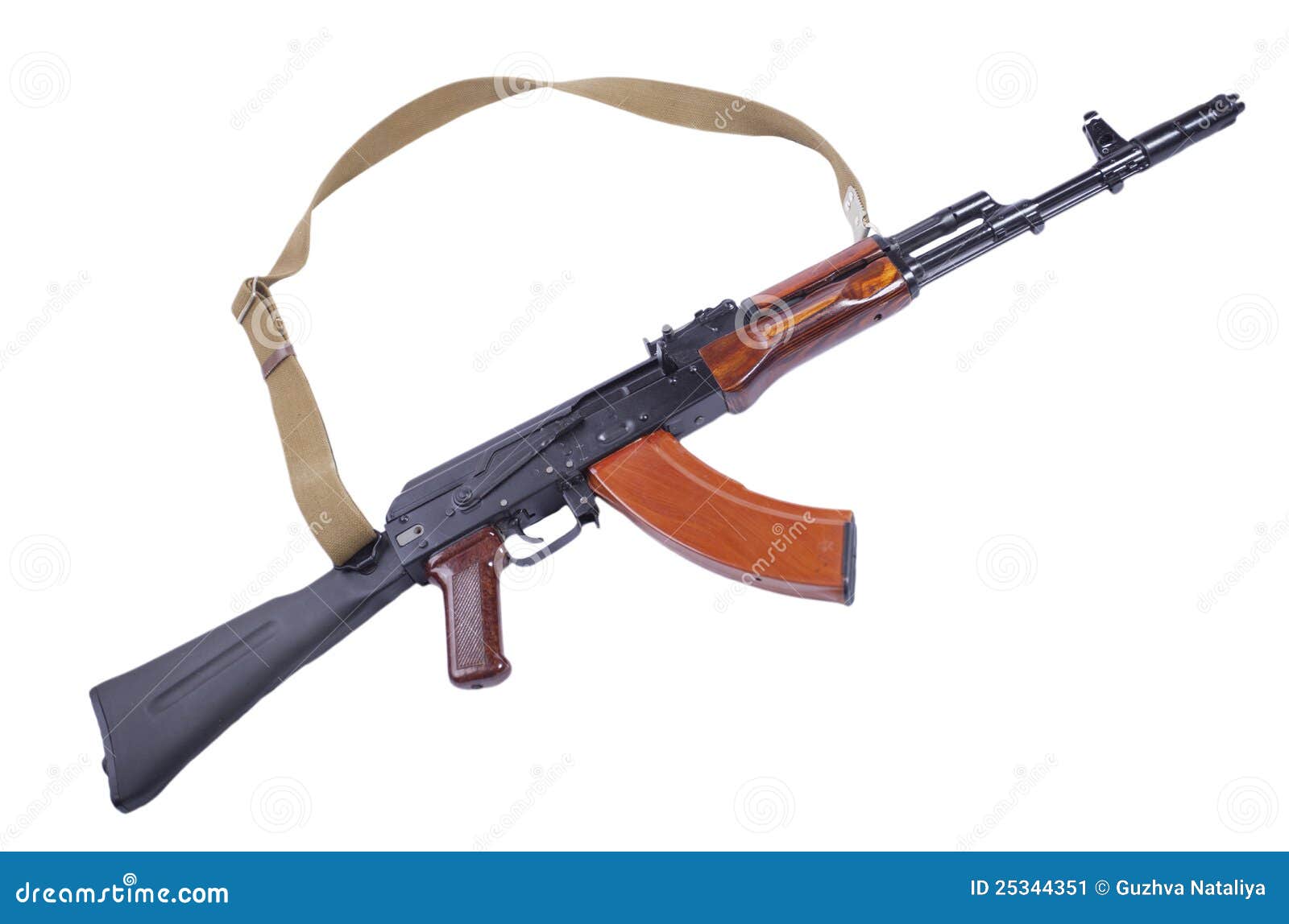 Gun Kalashnikov rifle stock image. Image of white, belt - 25344351