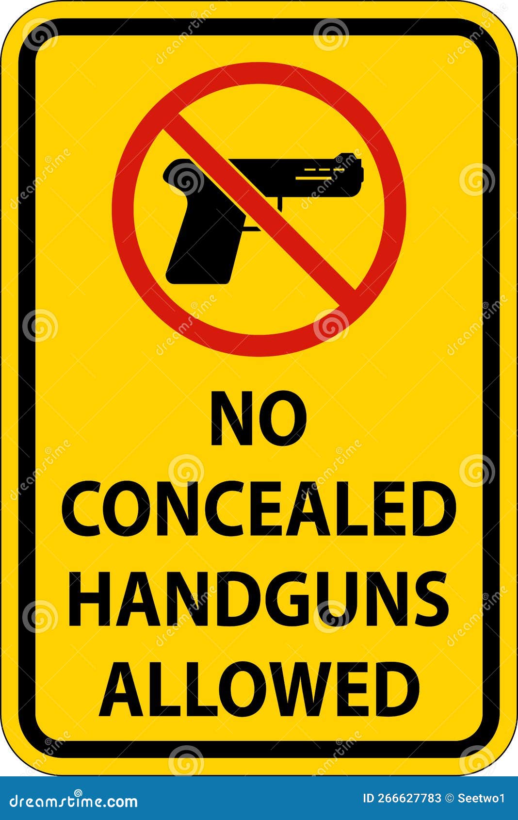 Gun Law Sign No Concealed Handguns Allowed Sign Stock Vector ...