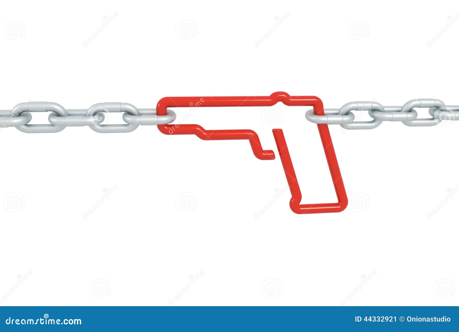 Gun Link Symbol Locked with Metal Chains Isolated Stock Illustration ...