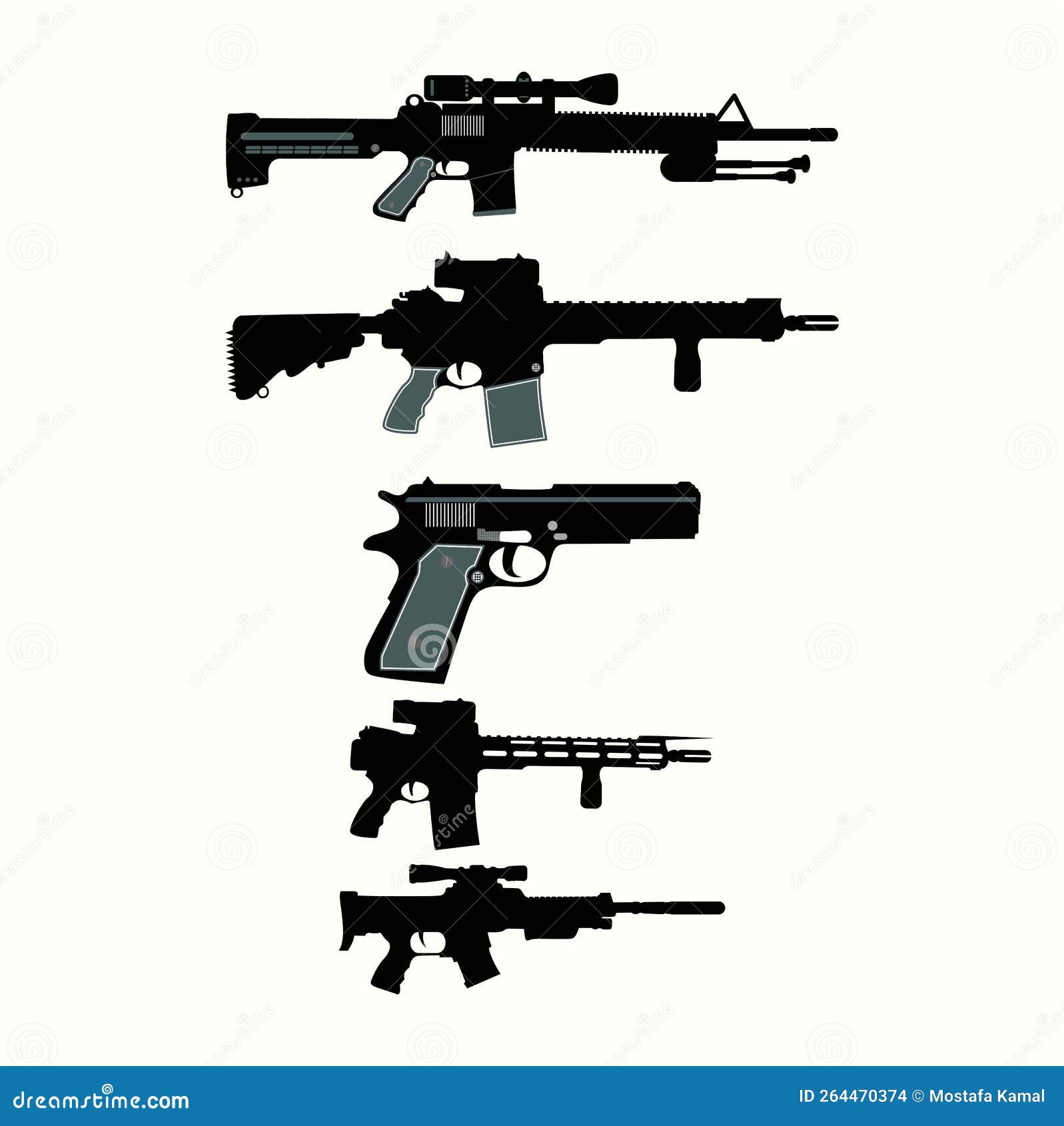 Gun Logo Design of 5gun Editable Vector File Stock Vector ...
