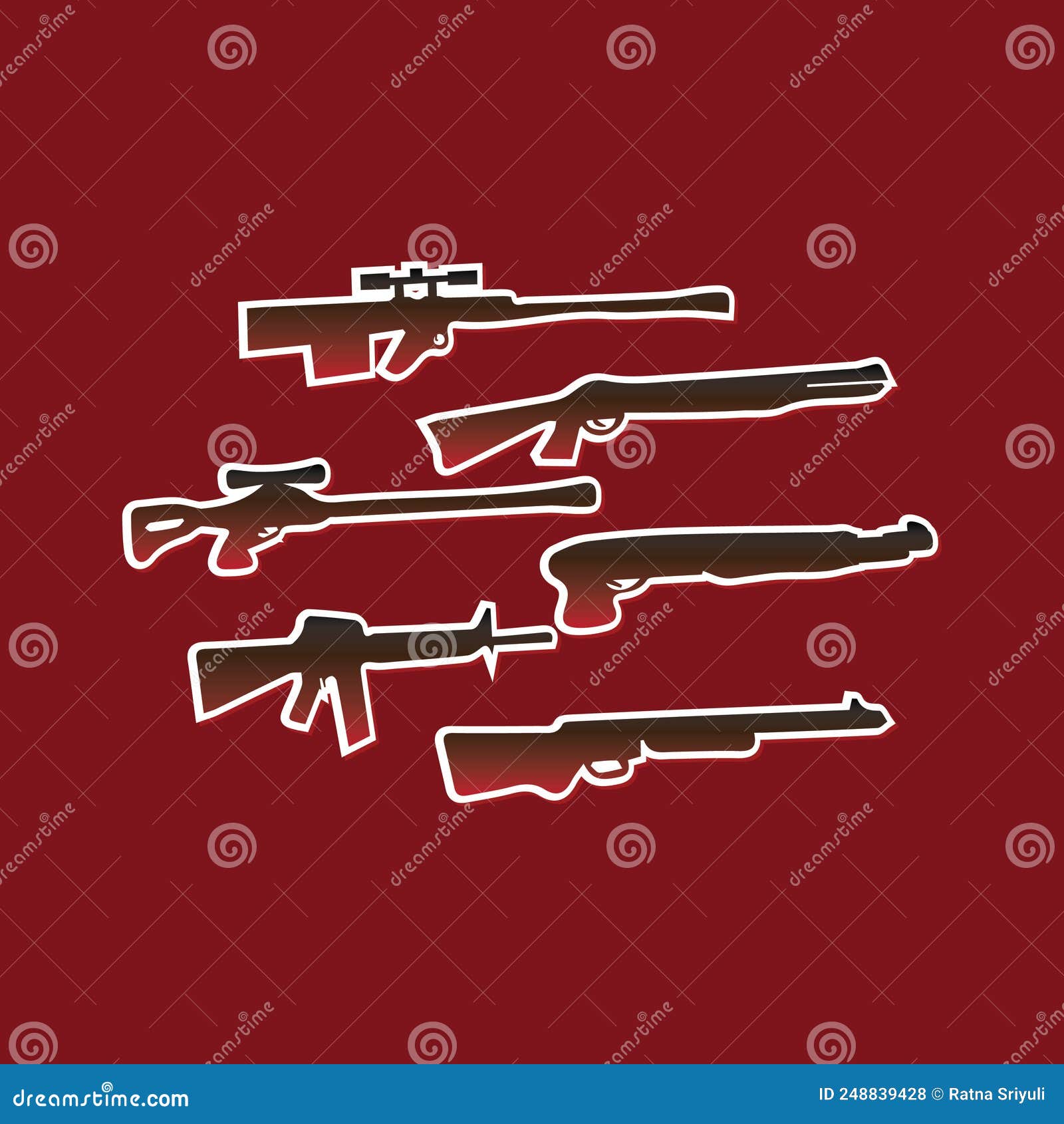 Gun logo vector set stock vector. Illustration of revolver - 248839428