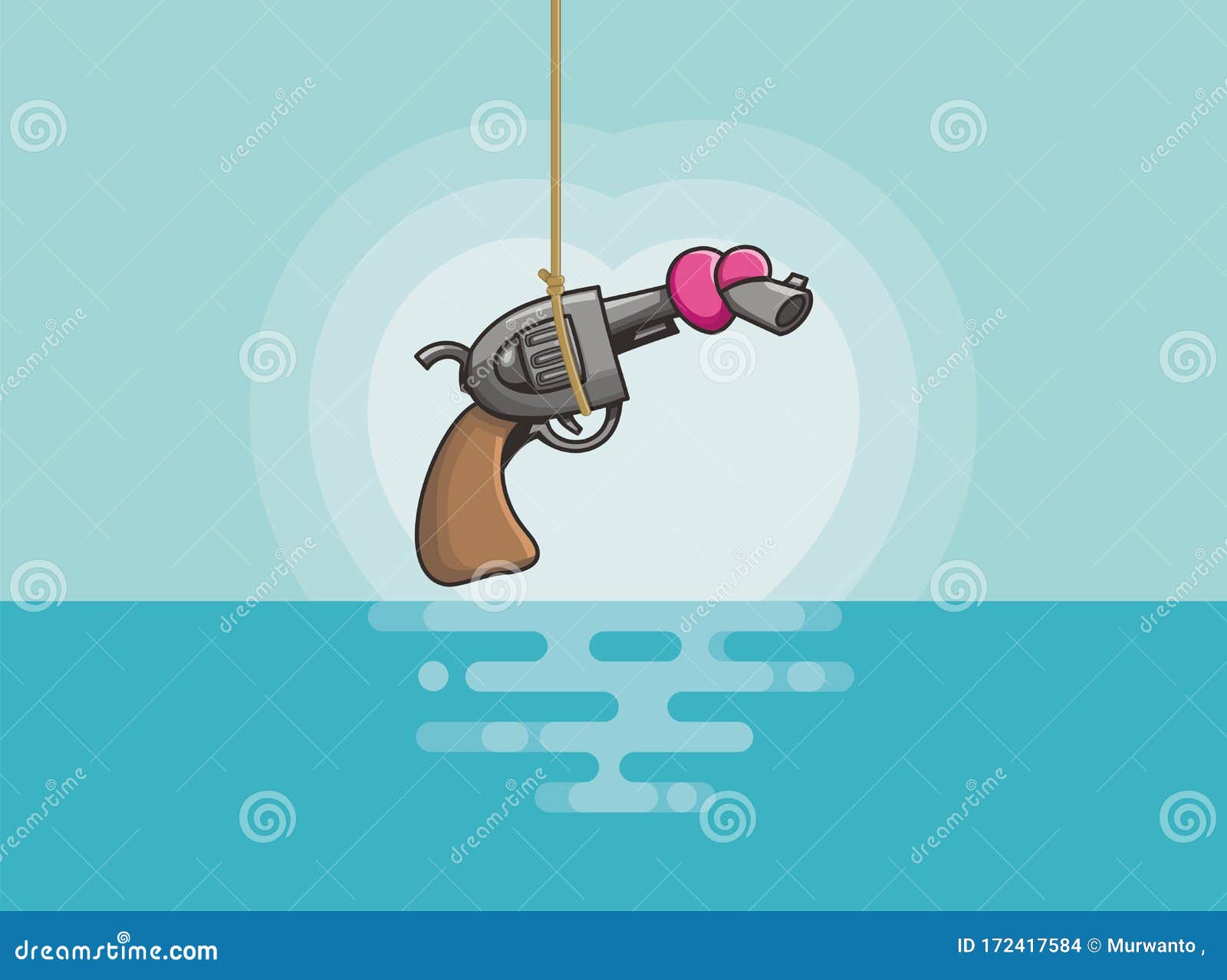 Gun and Love Background stock vector. Illustration of heart - 172417584