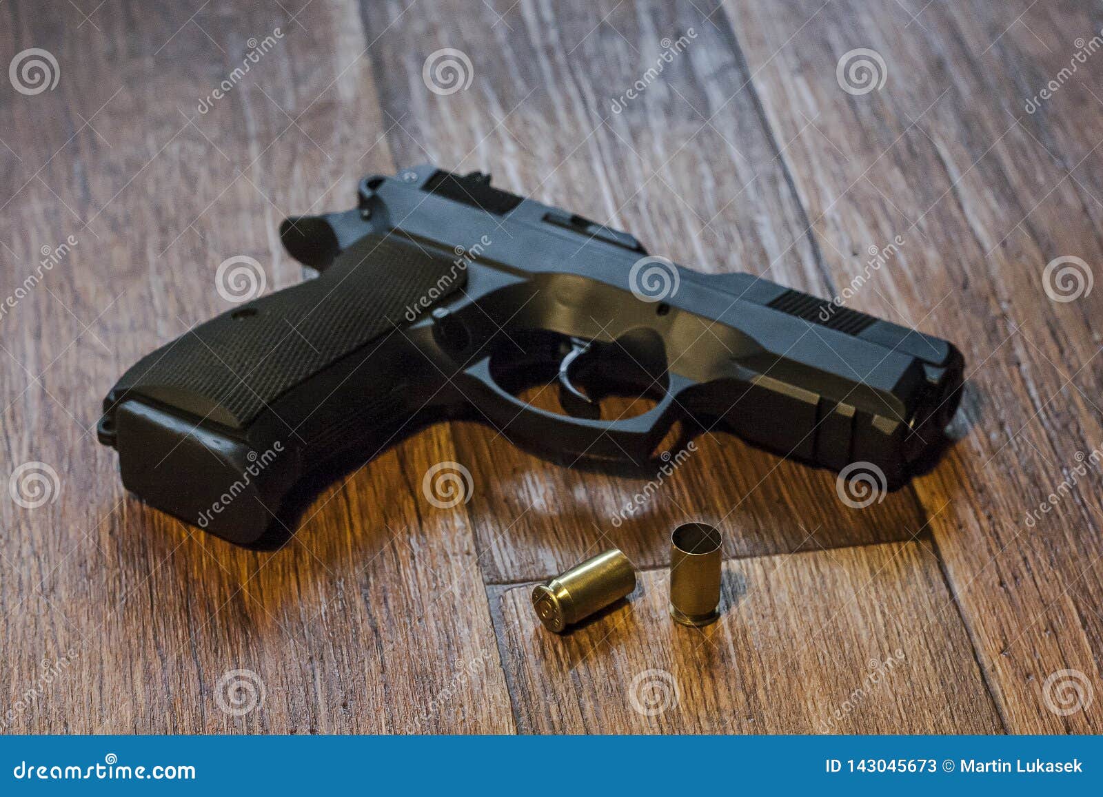 Gun Lying on the Ground with Shells Stock Image - Image of automatic ...