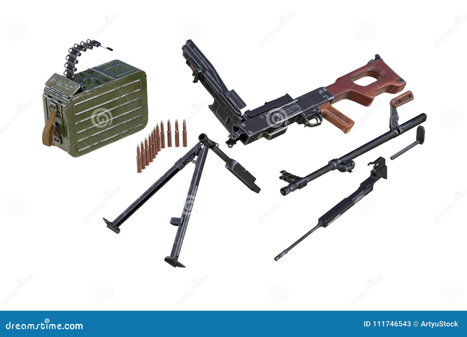 Gun Machine Disassembled View Stock Illustration - Illustration of ...