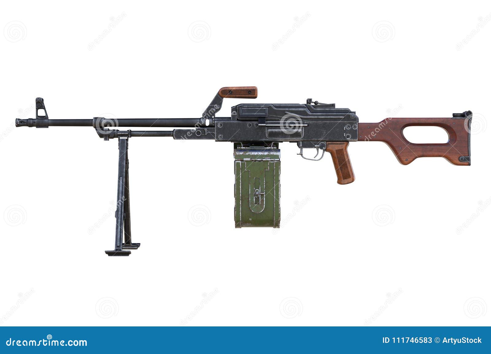 Gun machine, side view stock illustration. Illustration of target ...