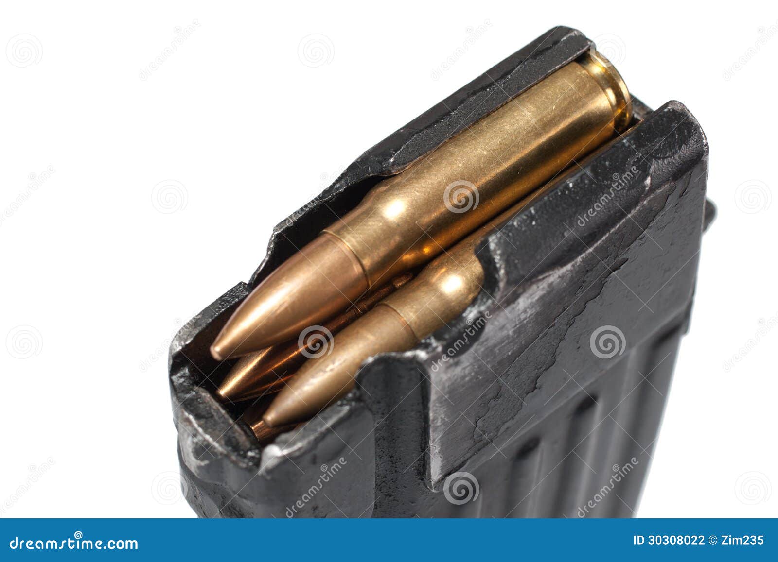 Gun magazin with ammo stock photo. Image of ammo, magazine - 30308022