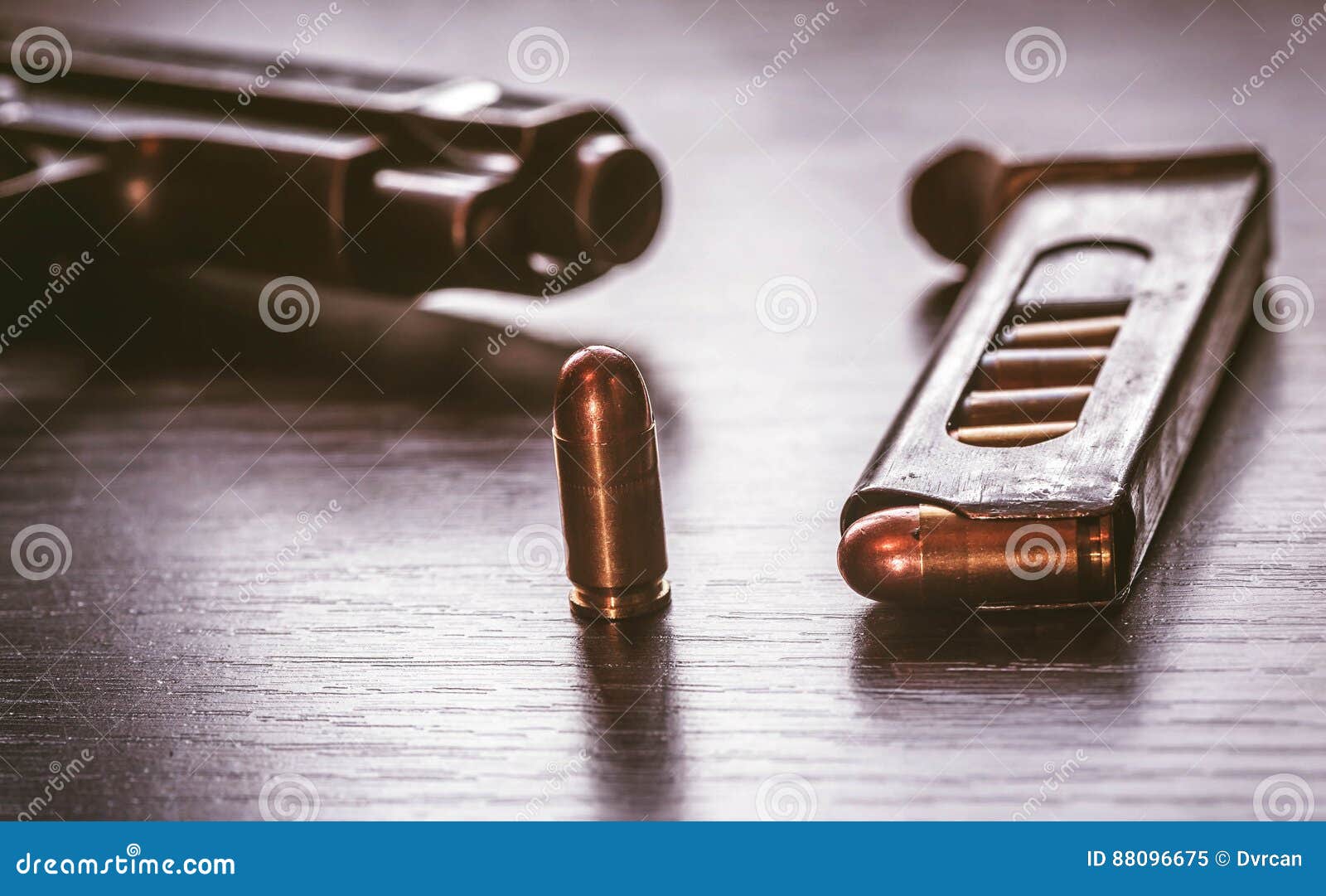 Gun Magazine with 9mm Caliber Bullets Stock Image - Image of firearm ...