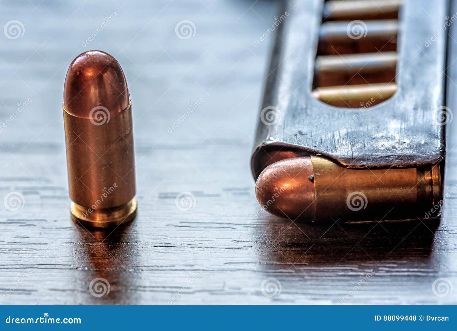 Gun Magazine with 9mm Caliber Bullets Stock Photo - Image of bullets ...