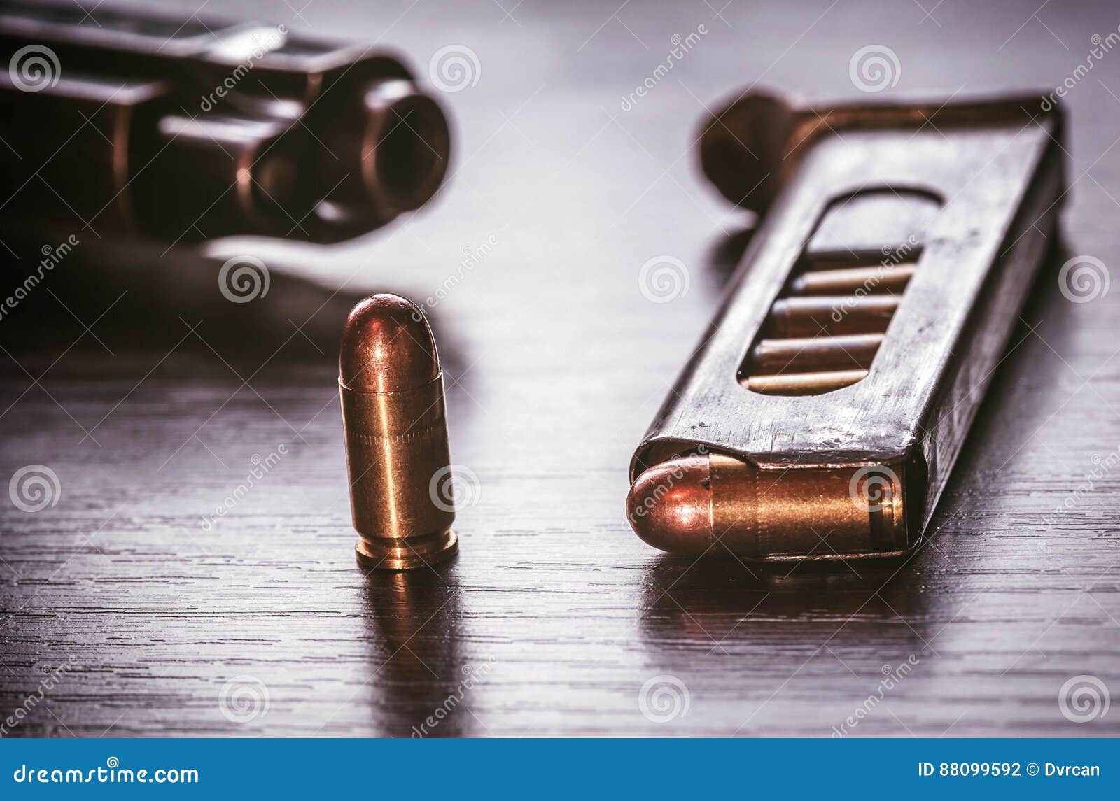 Gun Magazine with 9mm Caliber Bullets Stock Photo - Image of guns ...