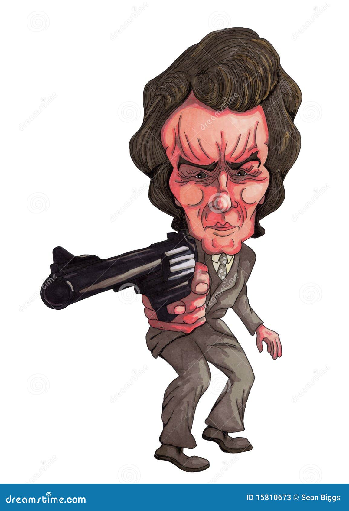 Gun Man stock illustration. Illustration of action, crime - 15810673