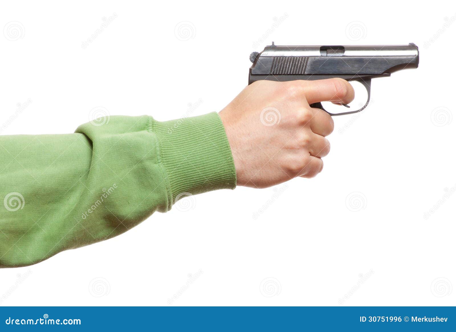 Gun in the man s hand stock photo. Image of safety, closeup - 30751996