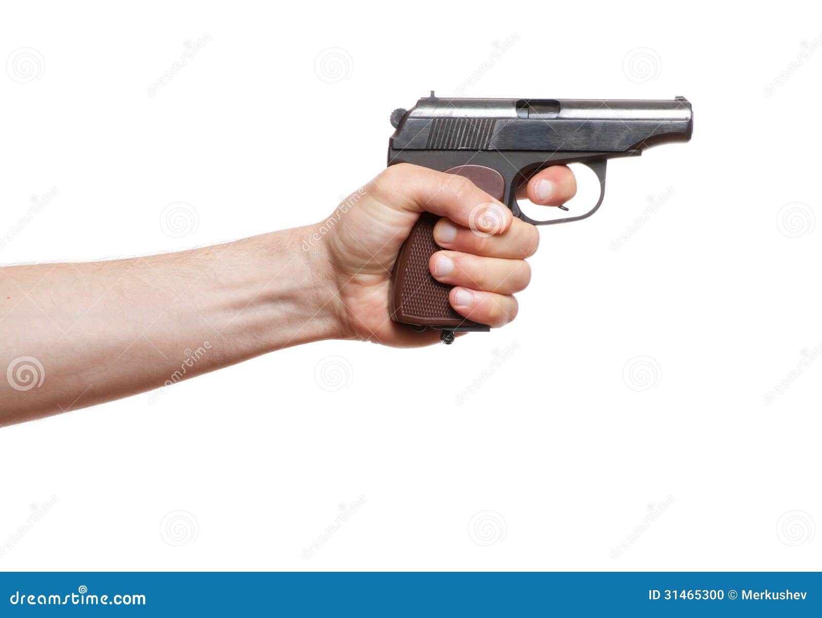 Gun in the man s hand stock photo. Image of handgun, kill - 31465300