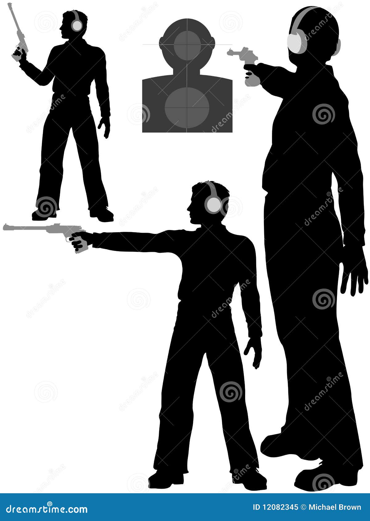 Man Shoots Pistol. Retro Comic Pop Art Vector Illustration ...