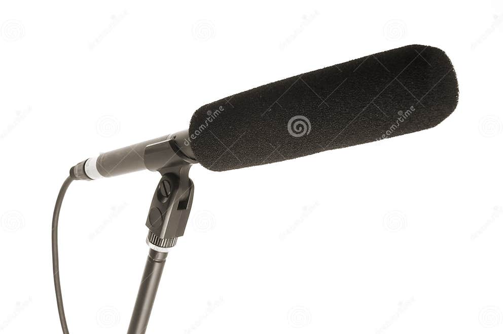 Gun microphone isolated stock image. Image of closeup - 9518387