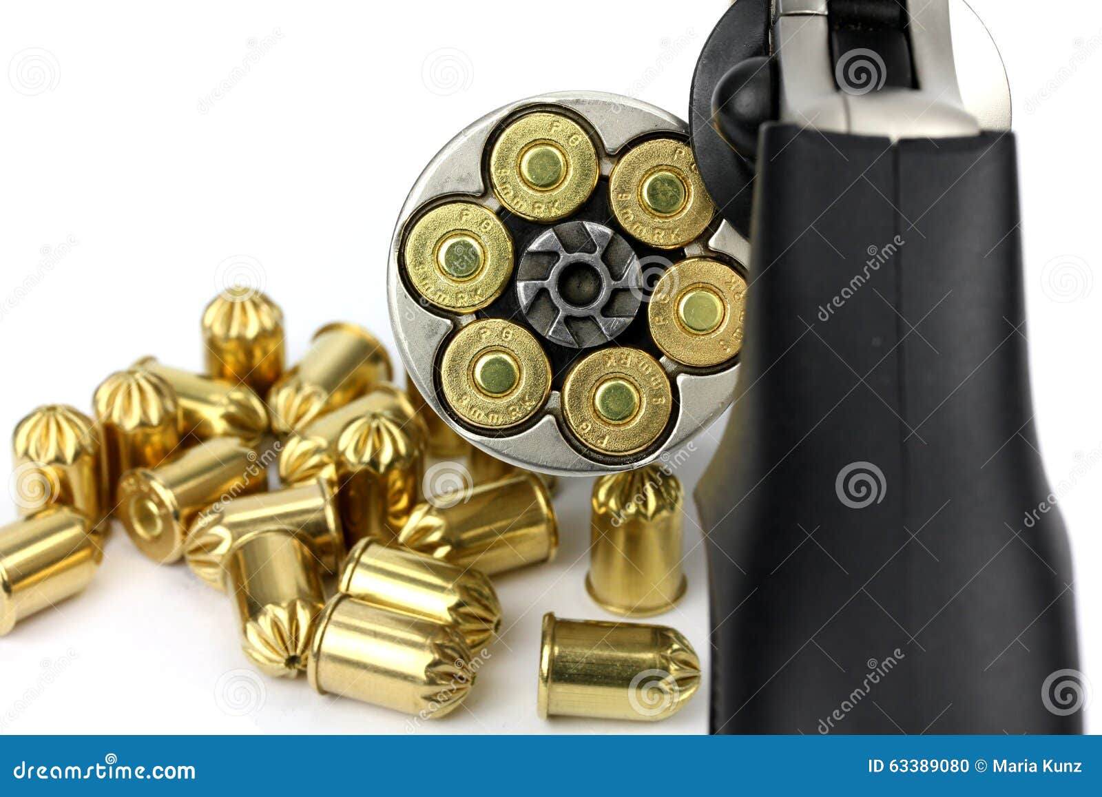 Gun and 9mm Bullets on Table Stock Photo - Image of revolver, object ...