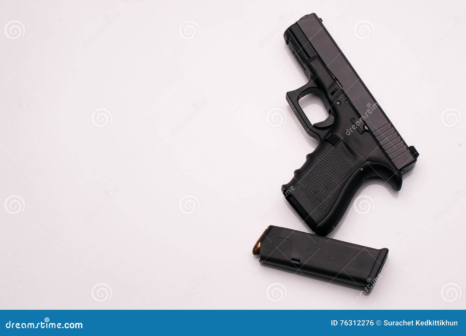 Gun 9 mm. with magazine stock photo. Image of shooting - 76312276