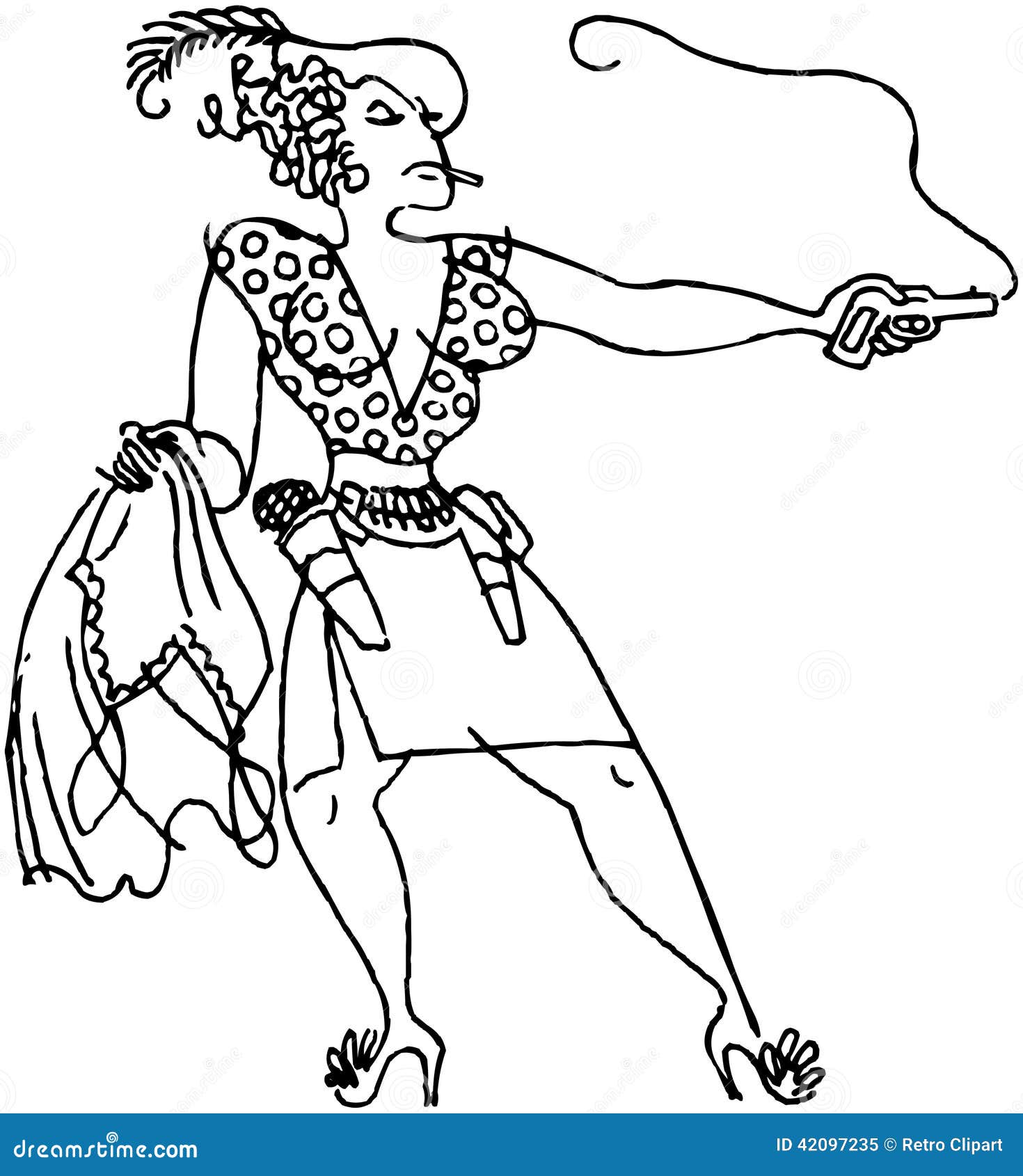 Gun Moll stock vector. Illustration of lady, humor, gangsters - 42097235