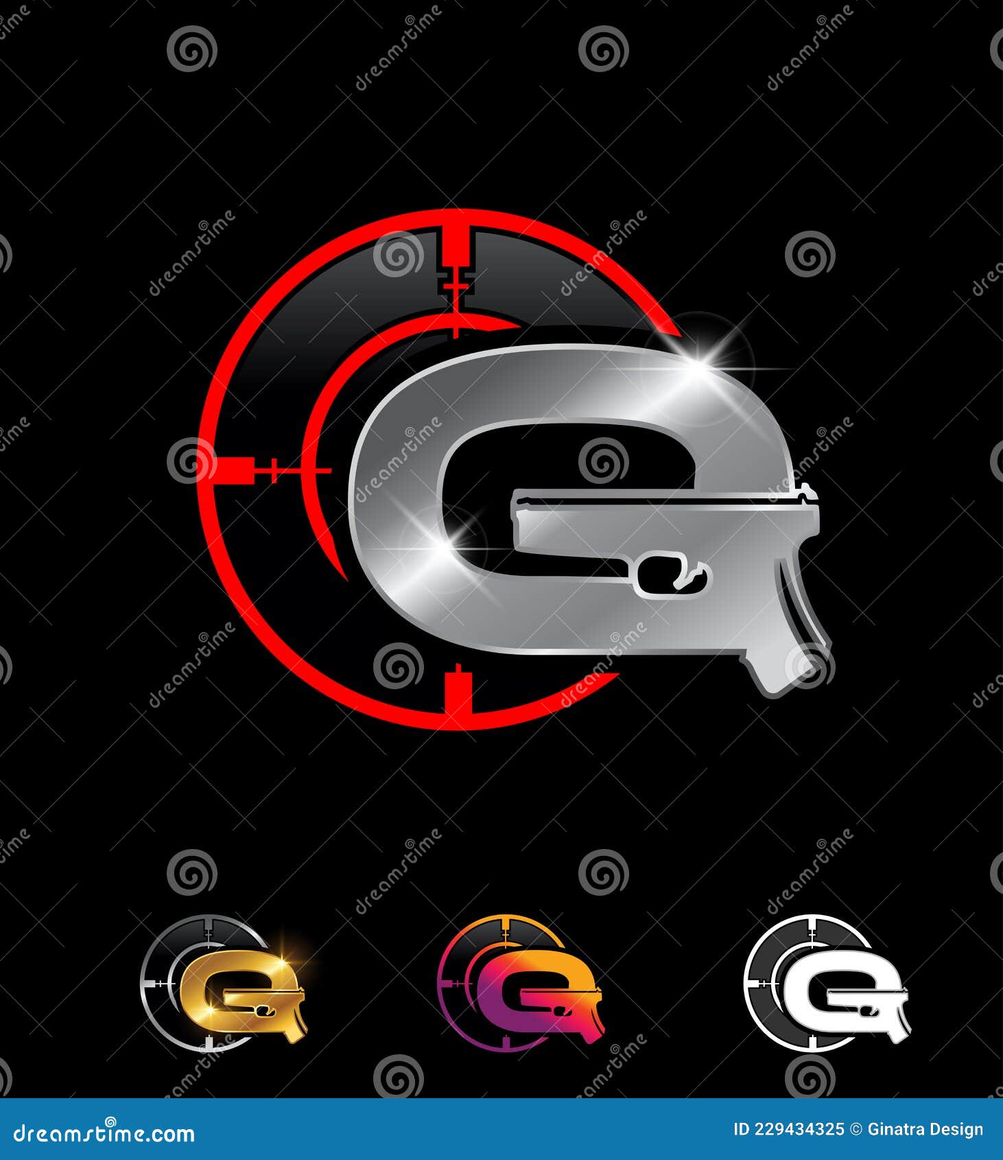 Gun Monogram Logo Initial Letter Q Stock Vector - Illustration of ...