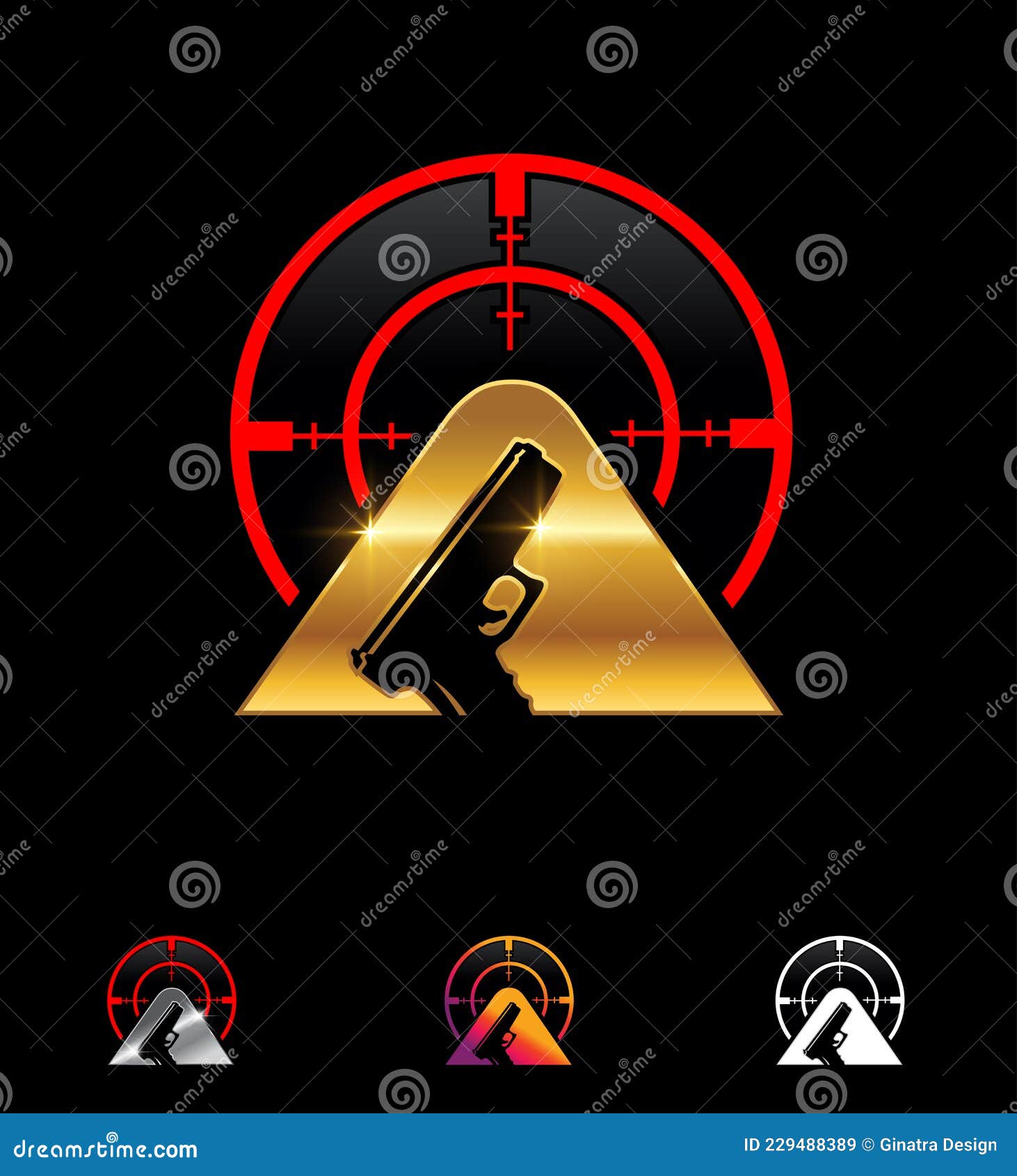 Gun Monogram Logo Initial Letter a Stock Vector - Illustration of ...