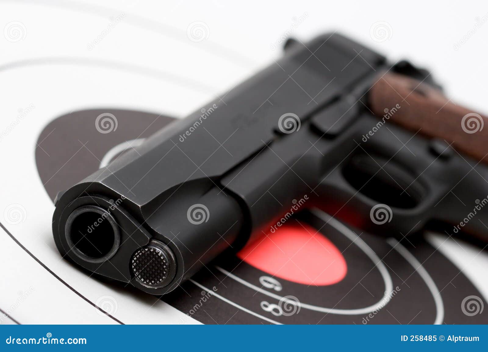 Gun over bullseye stock image. Image of details, dangerous - 258485