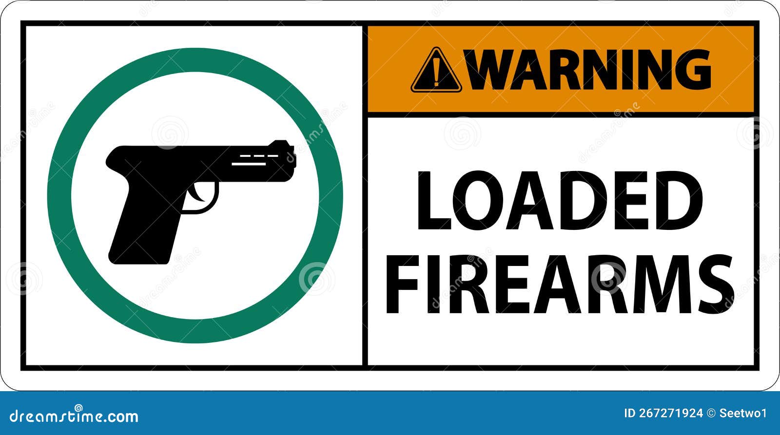Warning Firearms Allowed Sign Handguns Only Cartoon Vector ...