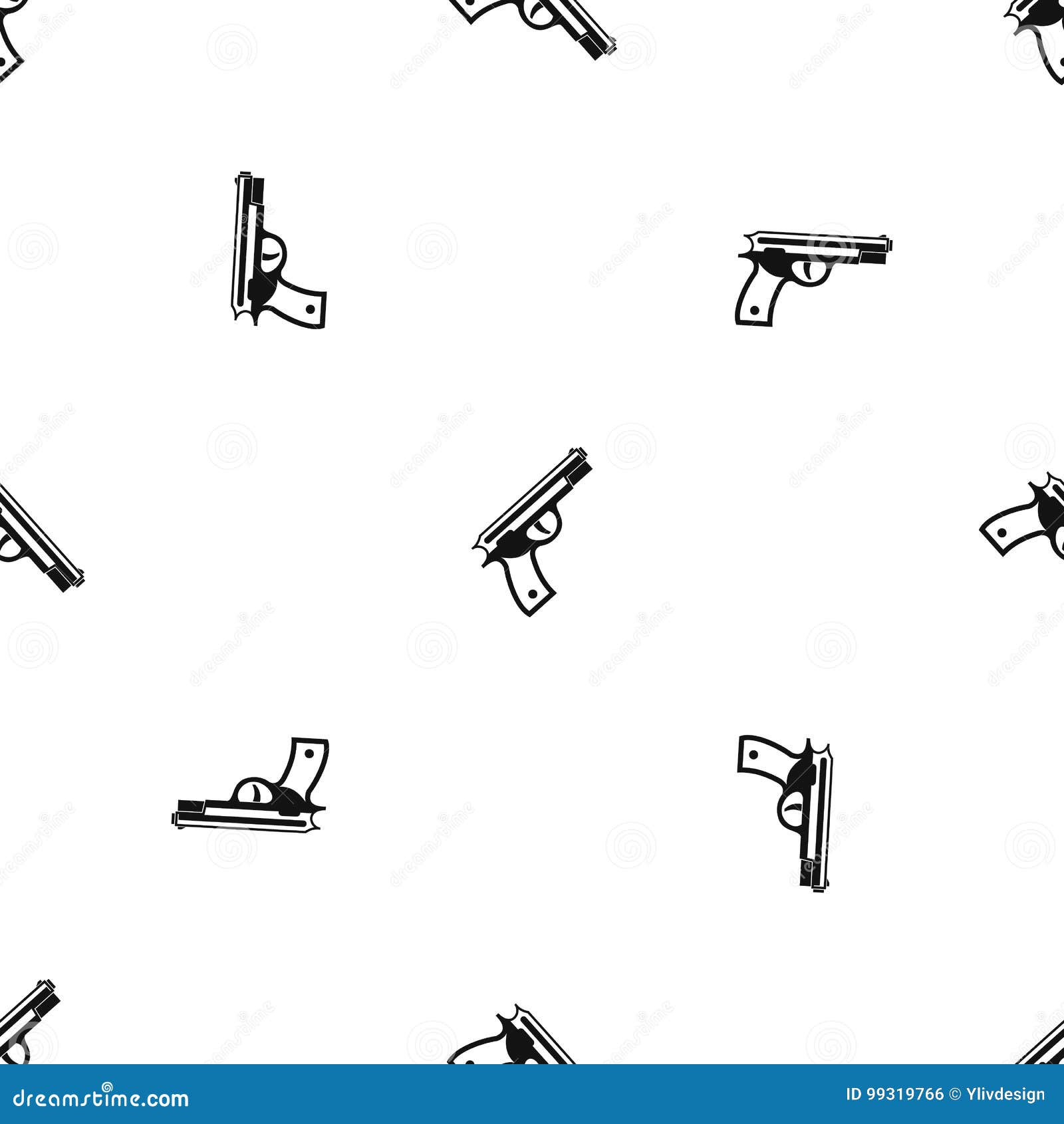 Gun pattern seamless black stock vector. Illustration of modern - 99319766
