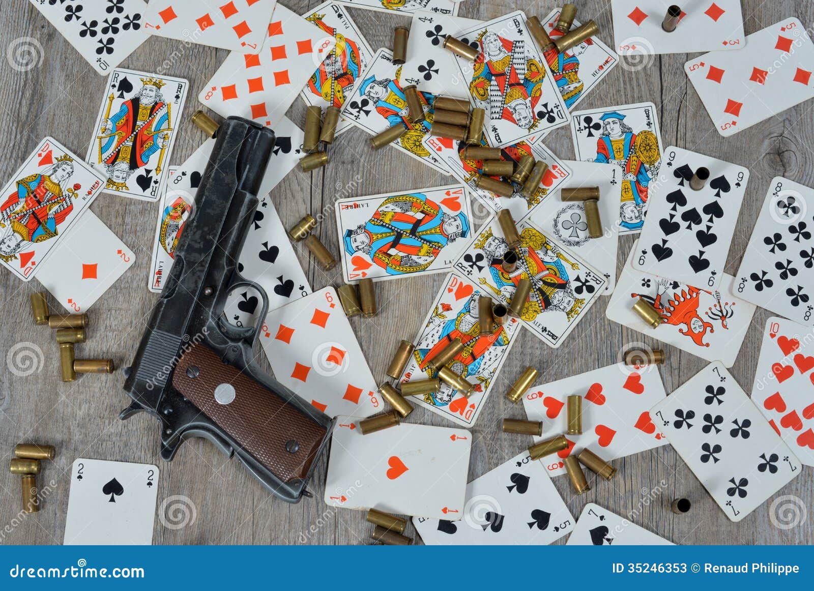 Gun Playing Cards Stock Images - Download 240 Royalty Free Photos