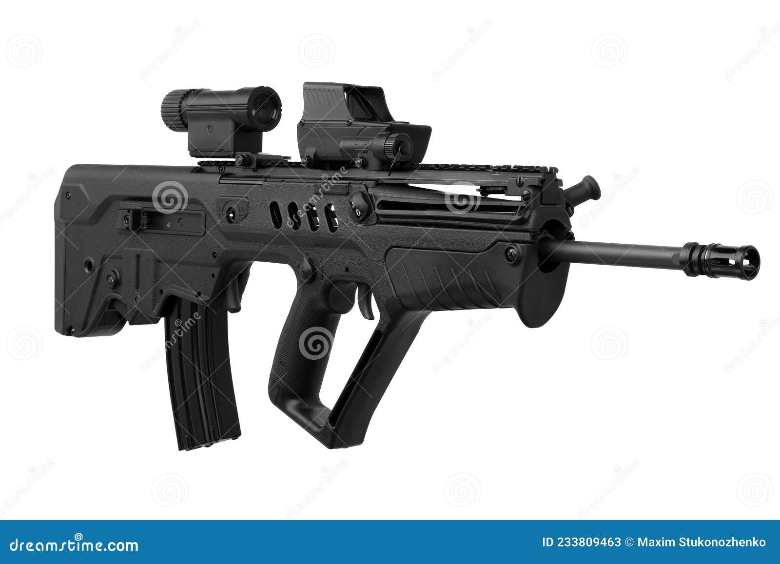 Gun Rifle Isolated on White Stock Image - Image of safety, armed: 233809463