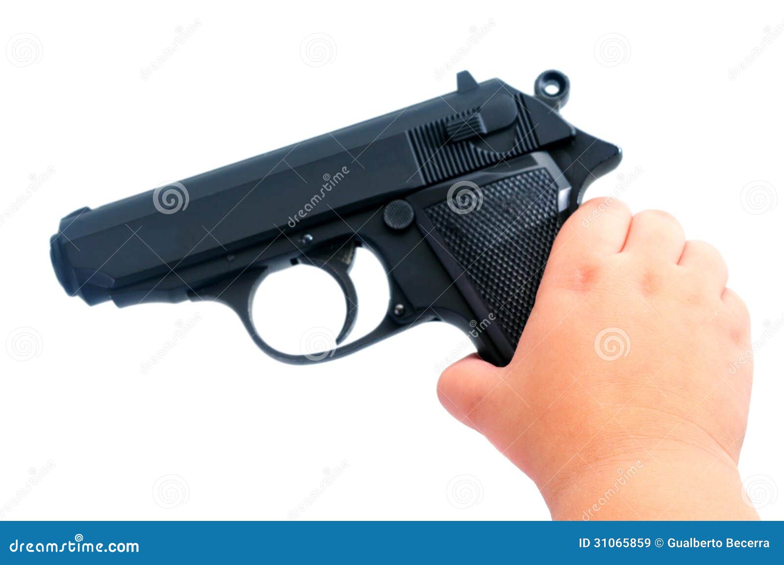 Gun Safety stock image. Image of handgun, hand, child - 31065859