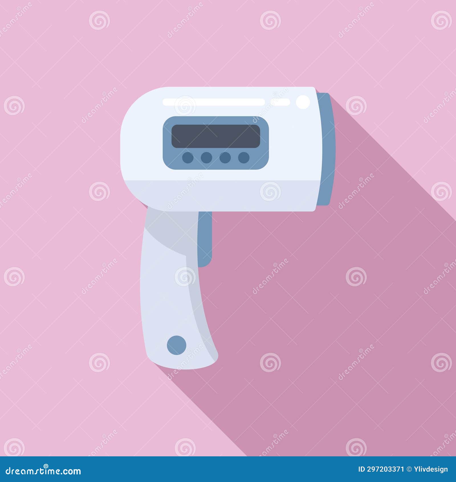 Gun Scan Device Icon Flat Vector. Temperature Check Stock Vector ...