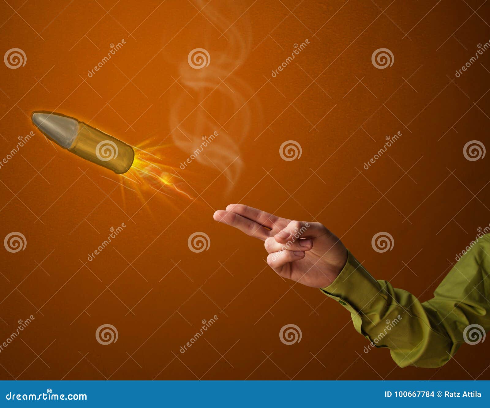 Gun Shaped Male Hand with Bullet Stock Photo - Image of hand, security ...