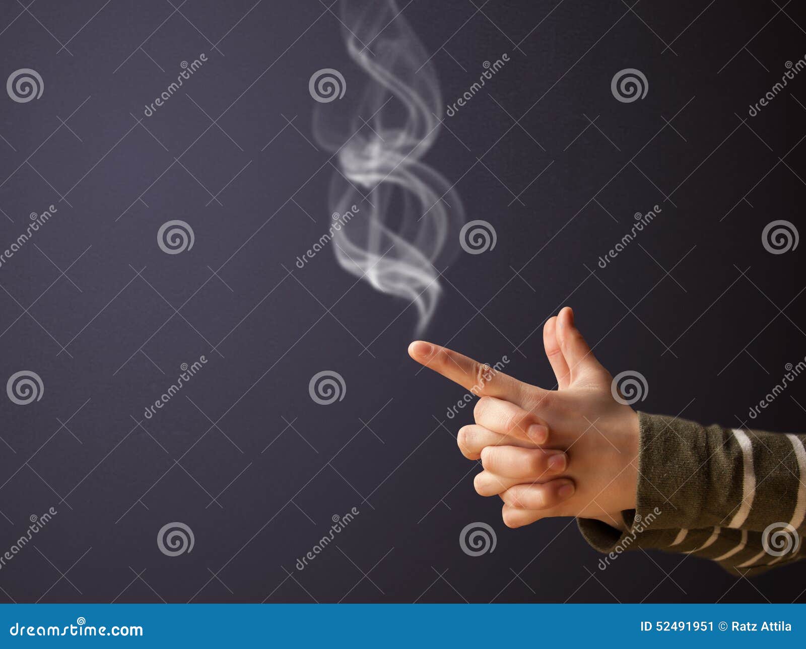 Gun Shaped Woman Hand with Smoke Stock Image - Image of danger, white ...