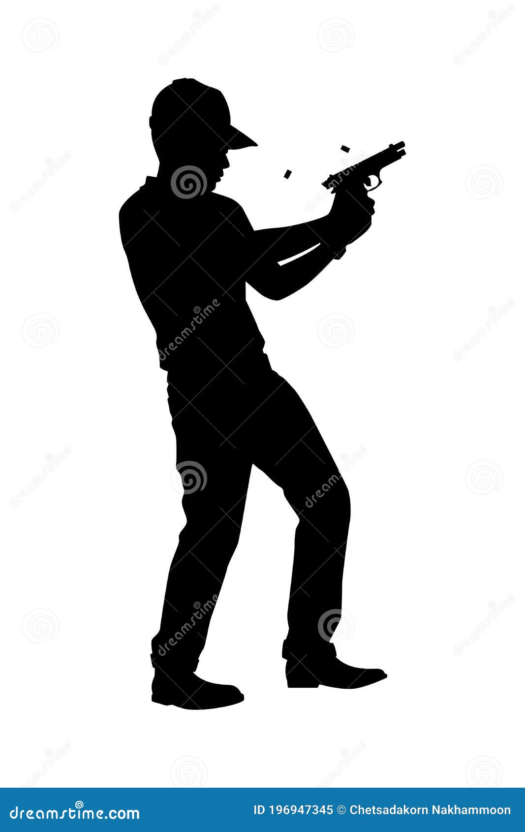 Gun Shooting Instructor Silhouette Vector Stock Vector - Illustration ...