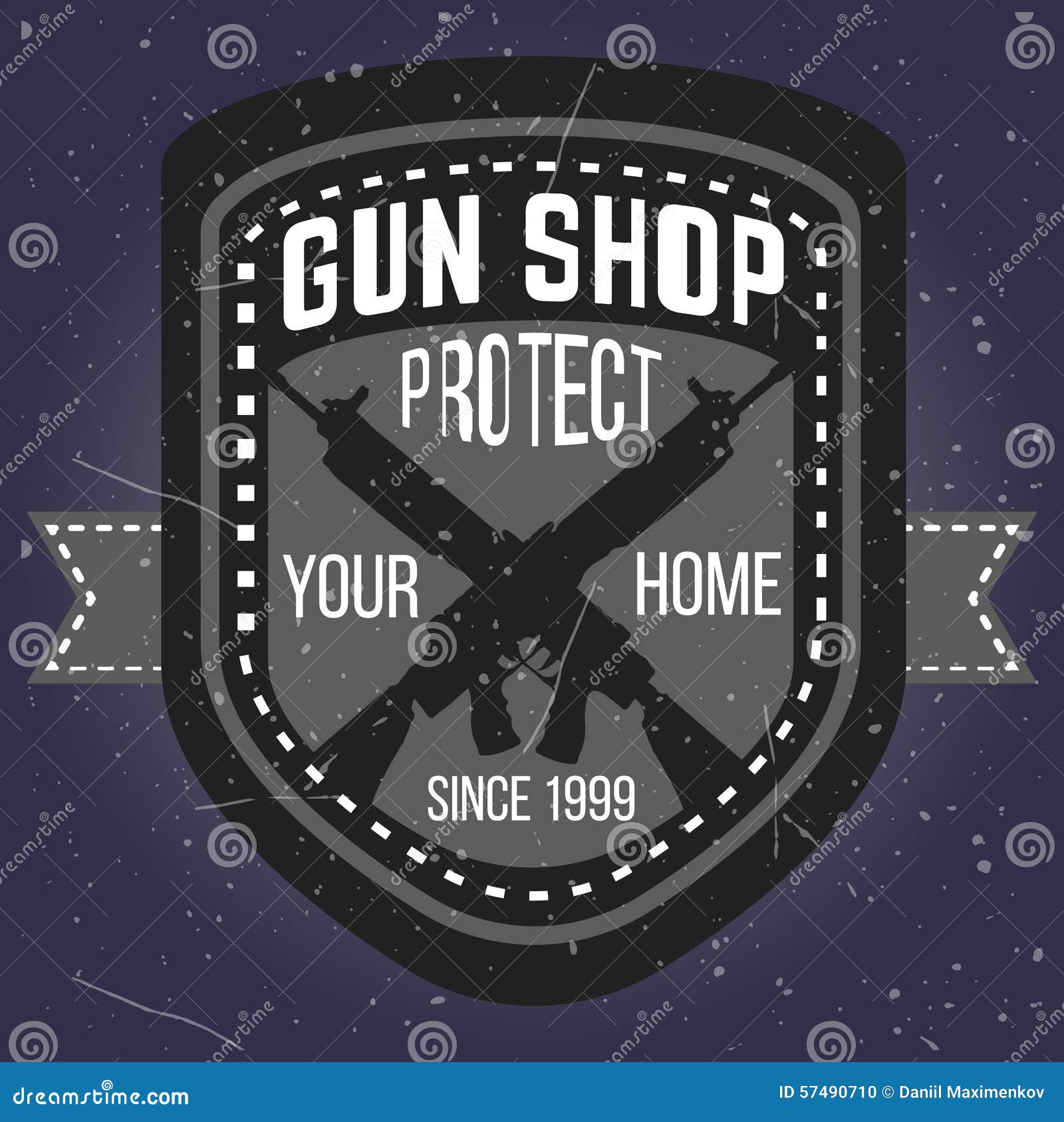 Gun Shop Logotypes and Badges Set Stock Illustration - Illustration of ...